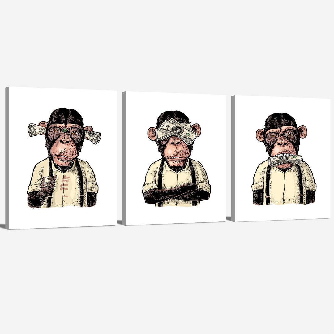 Tres monos sabios con billetes de dinero, Hear No Evil See No Evil ...