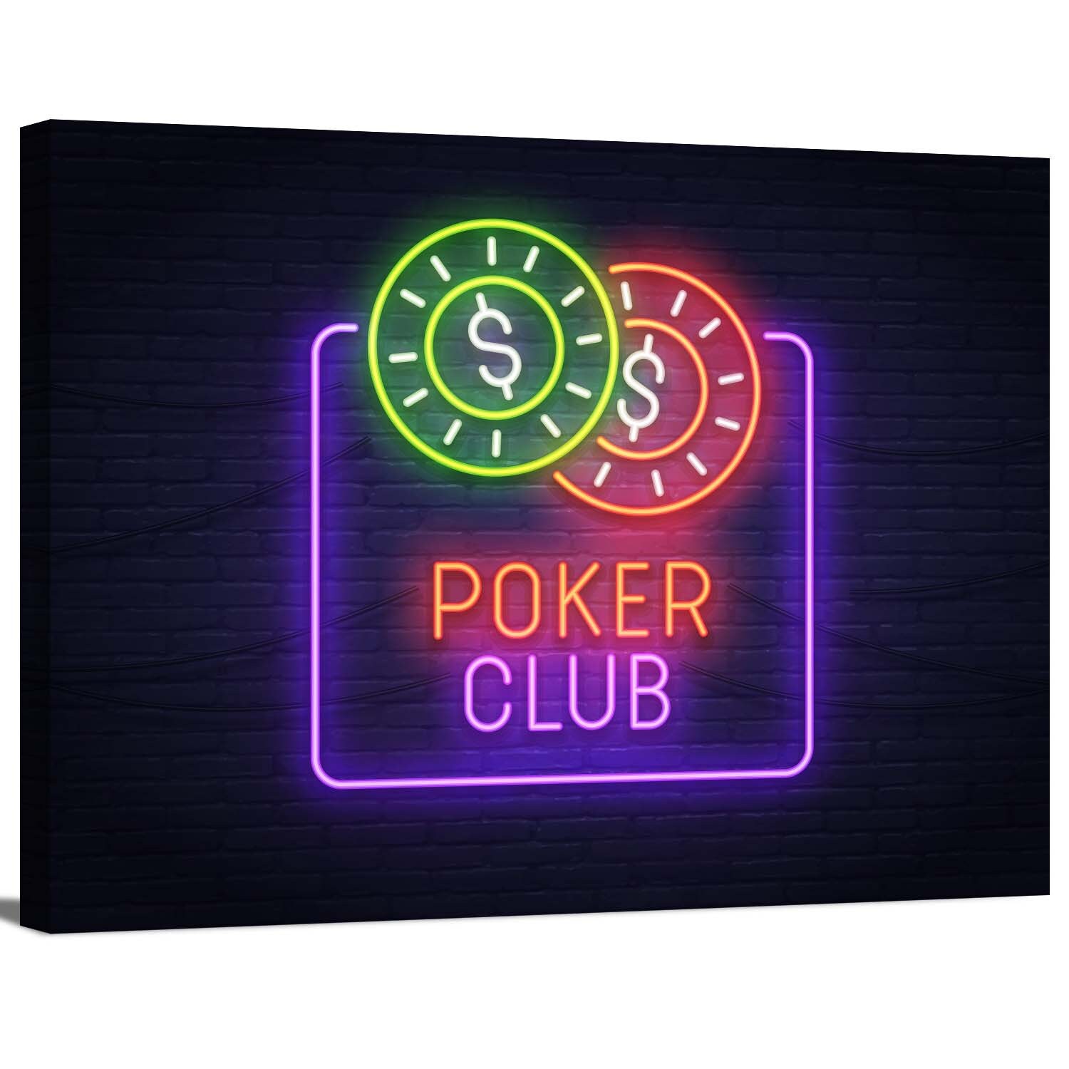 Poker Club Neon Sign Effect Glowing Poker Gamble Casino Game | Etsy