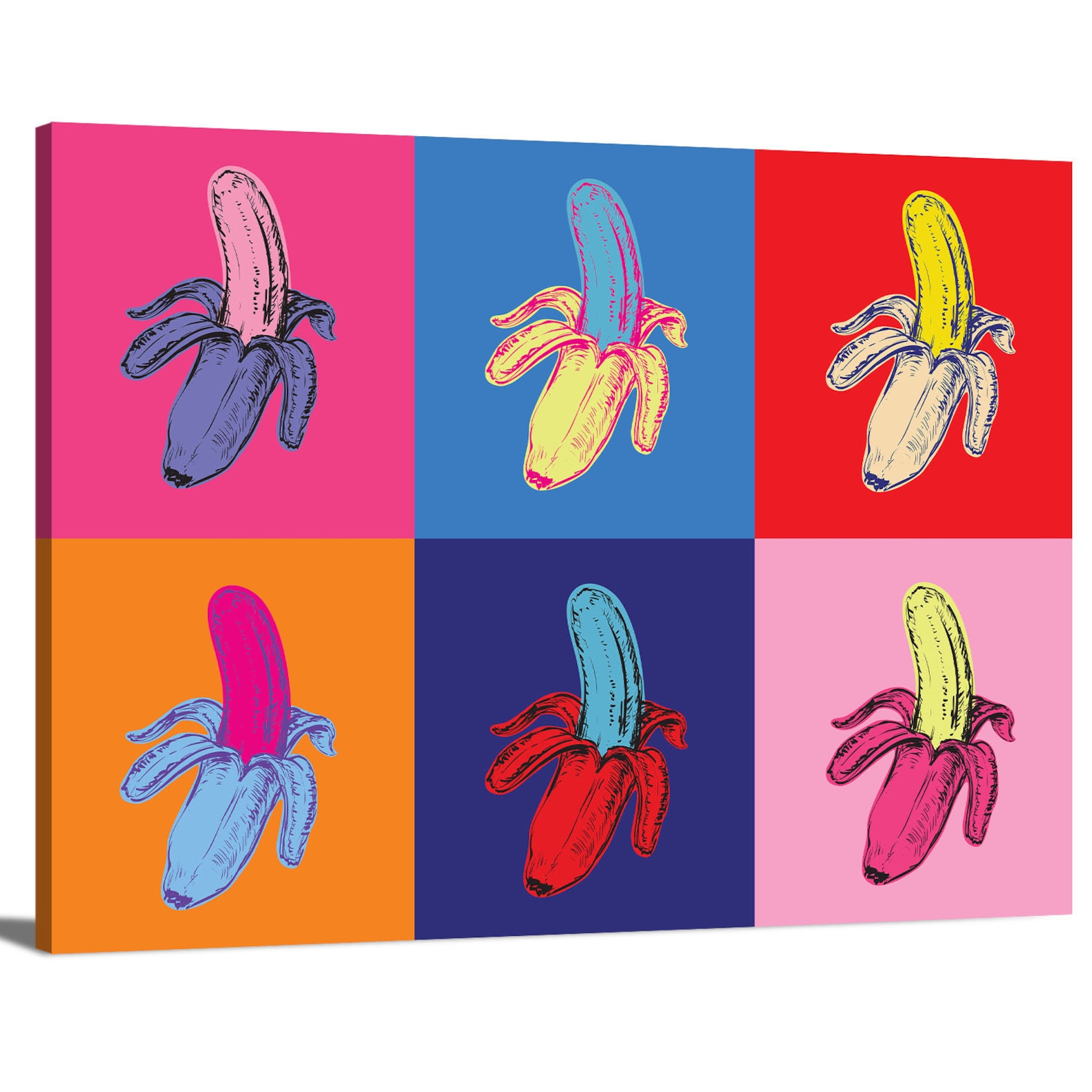 Colorful Banana Pop Art Style Food and Beverage Fruit Modern Minimalist ...