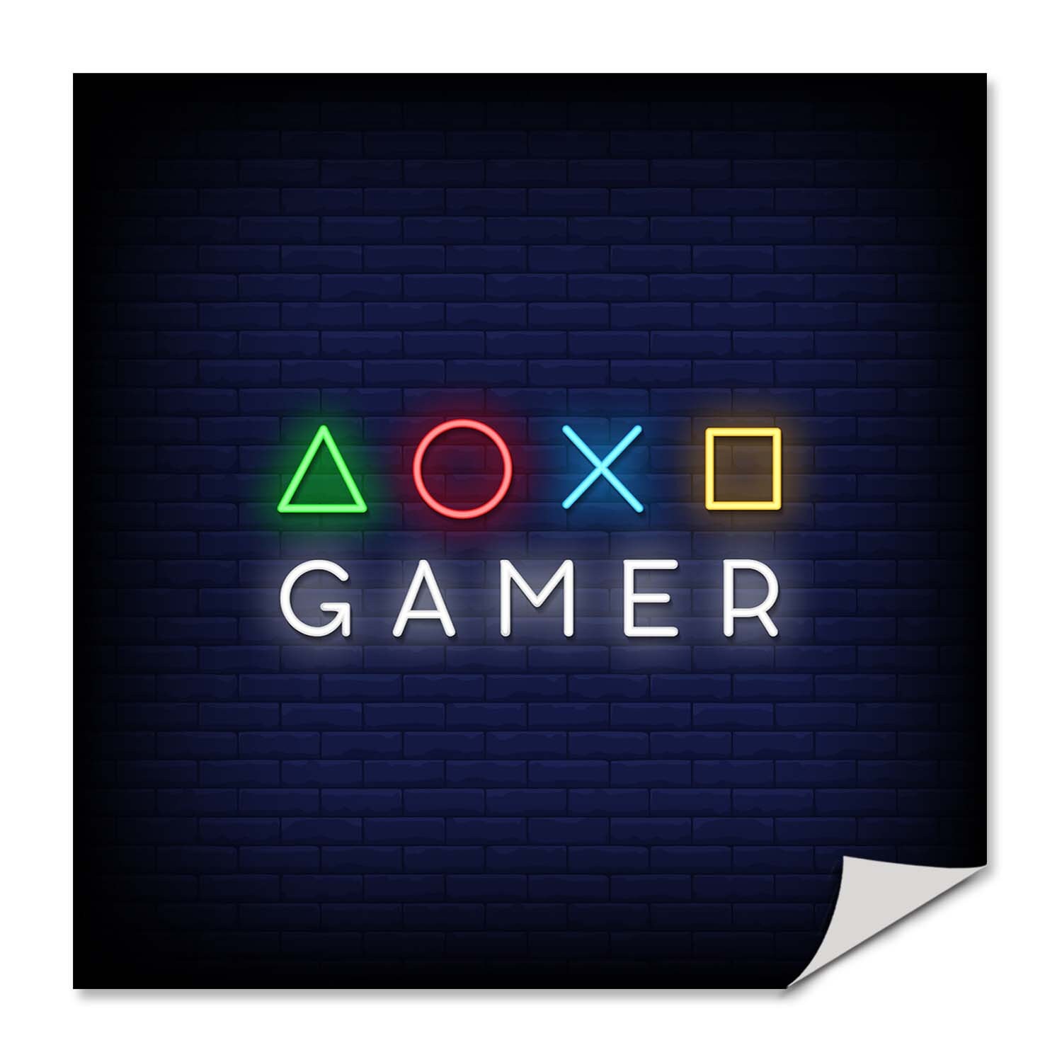 Gaming Poster, Game Controller Button Neon Sign, Video Game Gamer Game ...