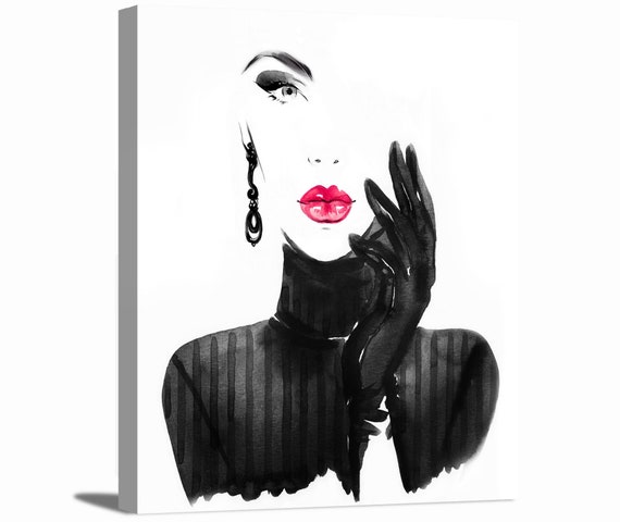 Beautiful Woman Portrait Abstract Fashion Watercolor | Etsy