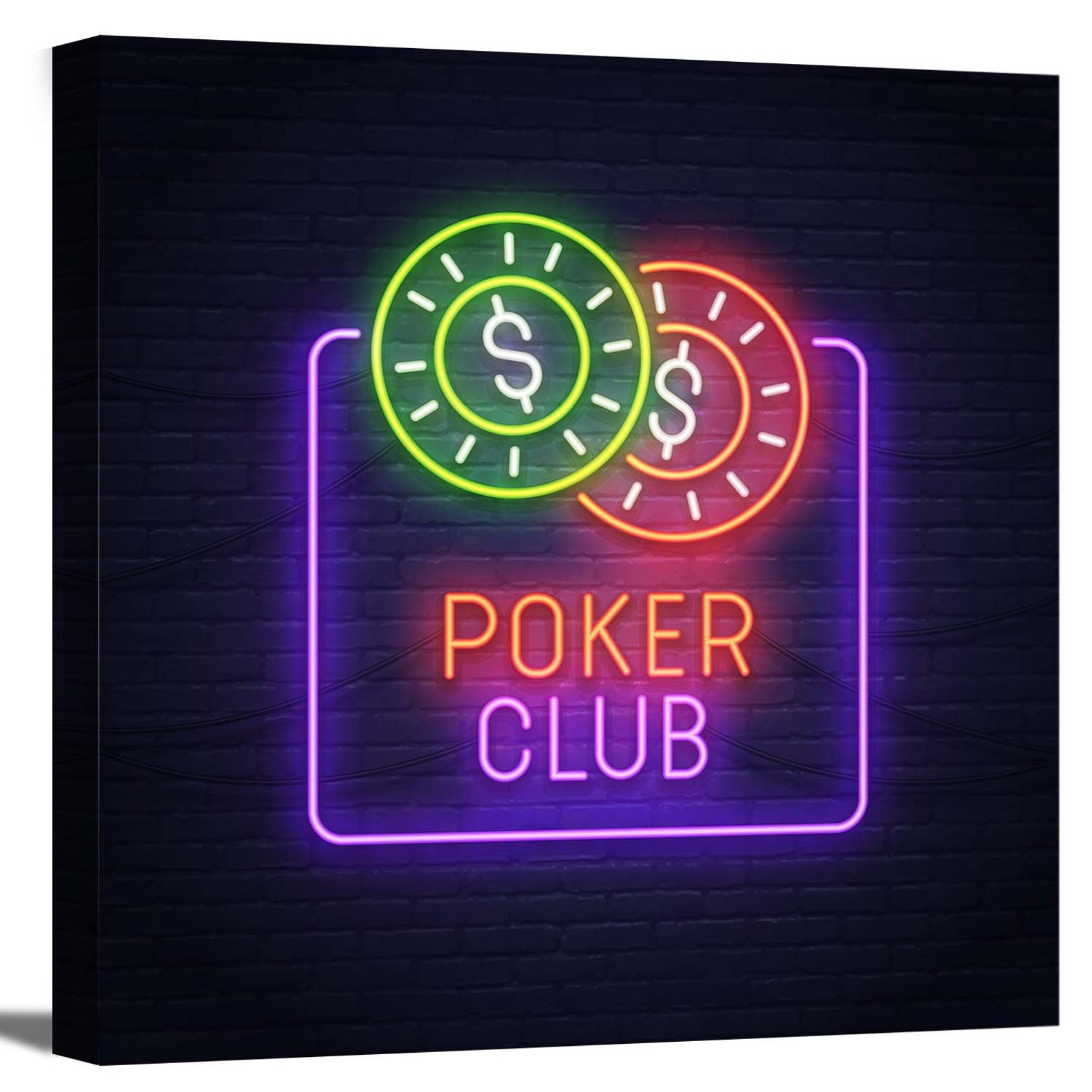 Poker Club Neon Sign Effect Glowing Poker Gamble Casino Game - Etsy