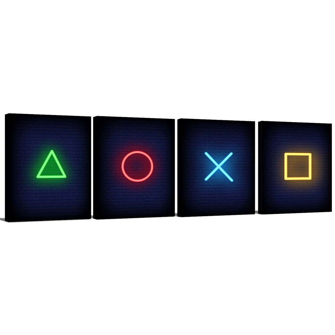 Gaming Print Neon, Video Game, Game Controller Button, Game Room Decor ...