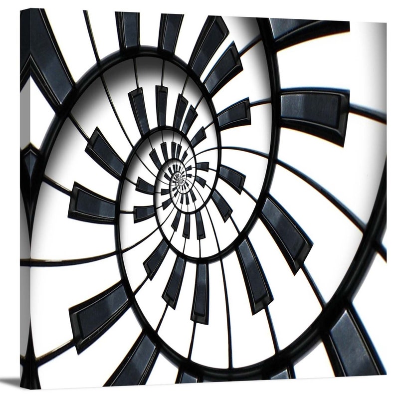 Modern Abstract Piano Keyboard Endless Staircase Black and | Etsy