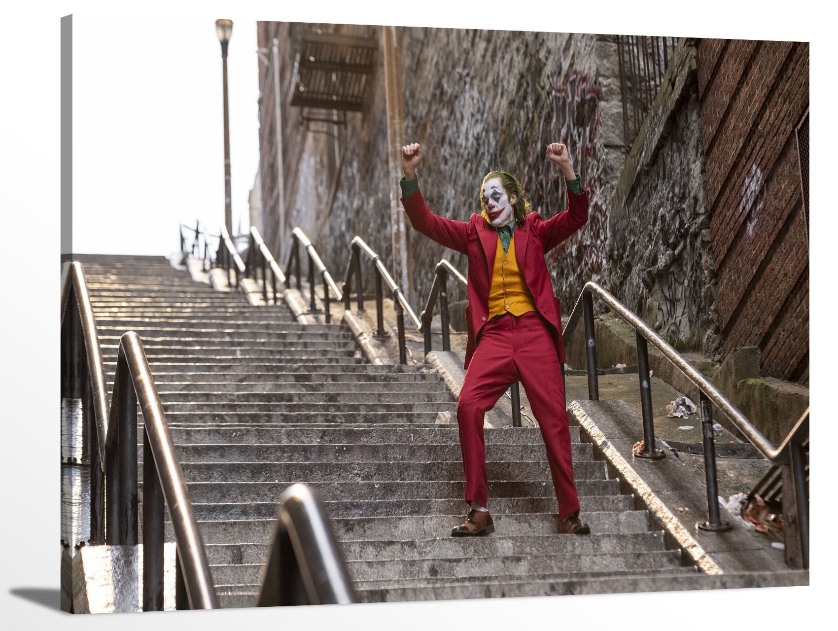 Joker Movie Poster Joaquin Phoenix Stairs Scene Framed Canvas | Etsy