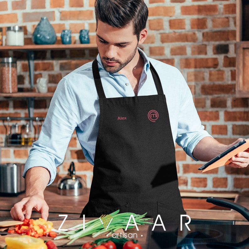 Embroidered Masterchef Personalised Apron Embroidery Chef Logo Cooking ...
