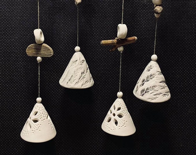 Lovely Handmade Ceramic Bells of White Clay. Room and Garden | Etsy