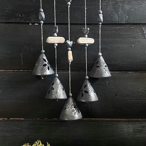 Handmade ceramic bells..Composition of 5 floral pressed bells | Etsy