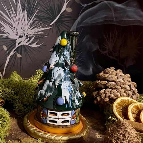Christmas Tree Incense Holder.christmas Decor Ceramic Handmade - Etsy