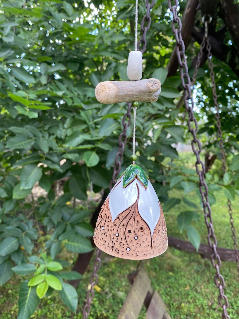 Ceramic Hanging Bells . Room and Garden Decor.handmade.unique Wind ...