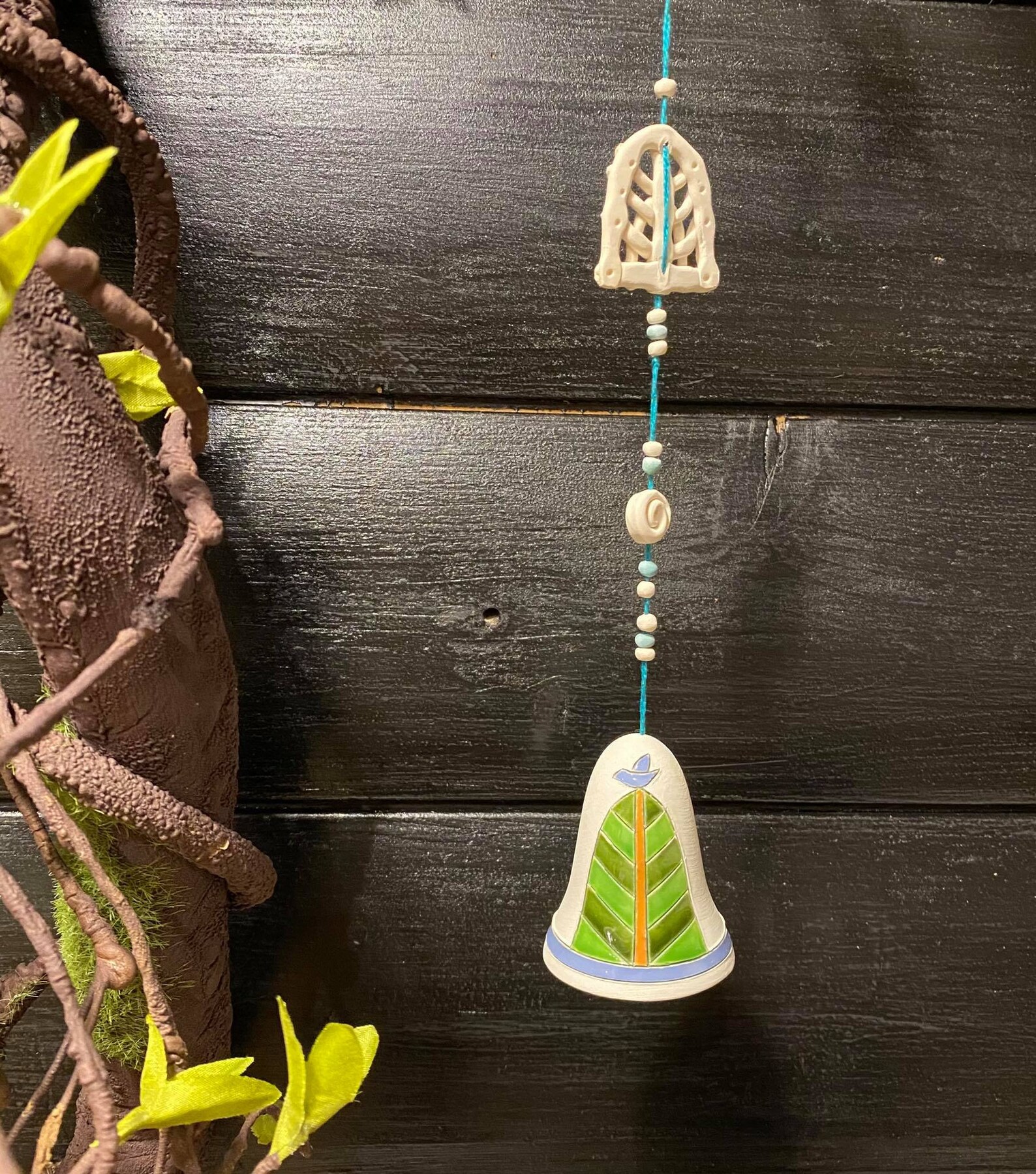 Unique Handmade Ceramic bells of white clay. Room and Garden | Etsy