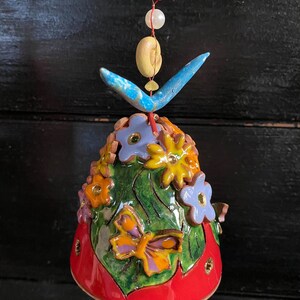 Handmade Ceramic Floral Wind Chime | Unique Garden Decor - Etsy