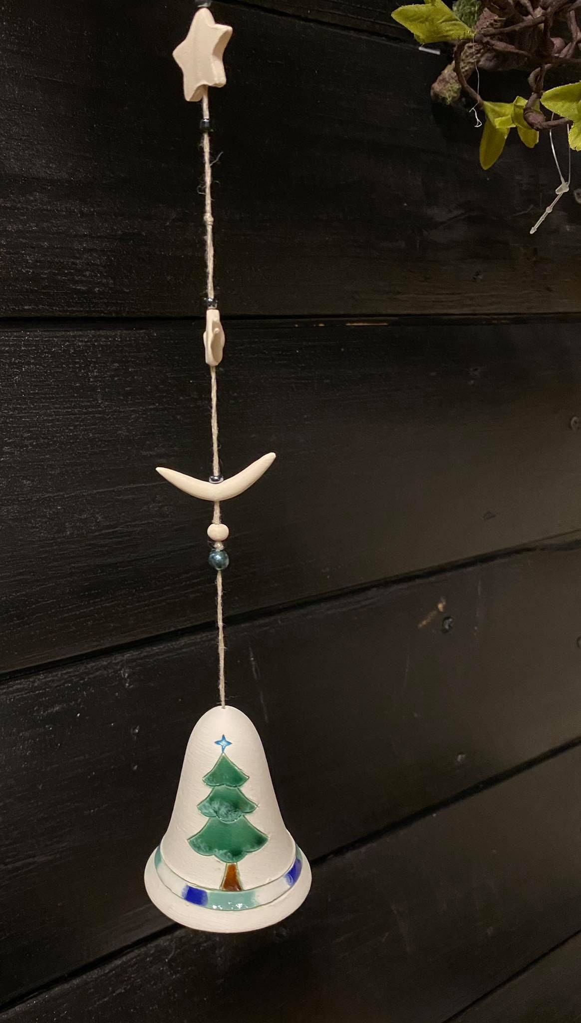 Unique Handmade Ceramic bells of white clay. Room and Garden | Etsy