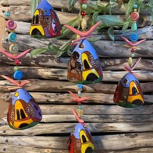 Handmade Ceramic Wind Chime Bells | House Motifs Garden Decor - Etsy