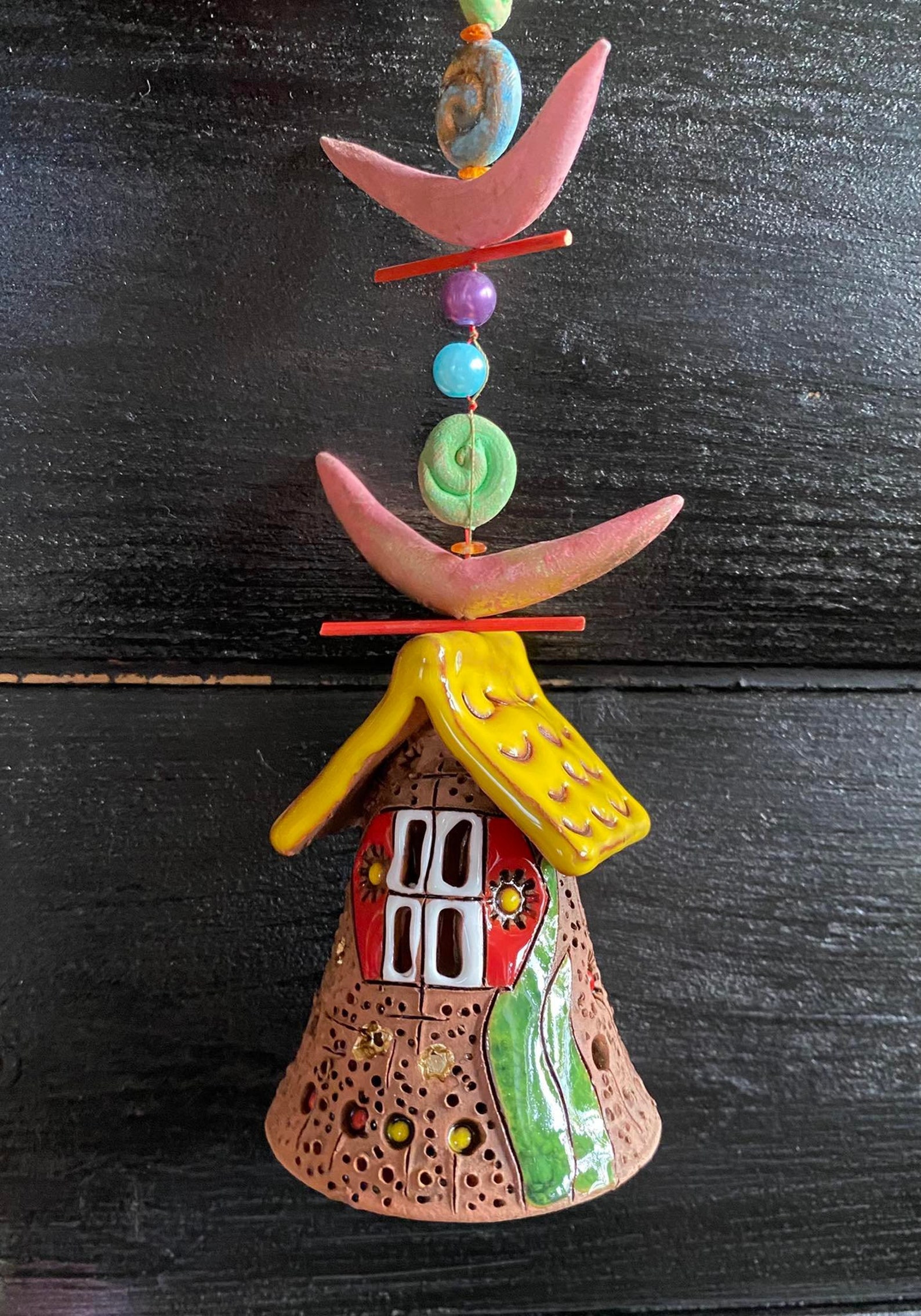Ceramic House Bells Handmade . Room and Garden Decor.handmade.unique ...