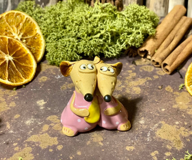 Ceramic Mouse Pair.handmade Ceramic Animals.miniature Mouse - Etsy