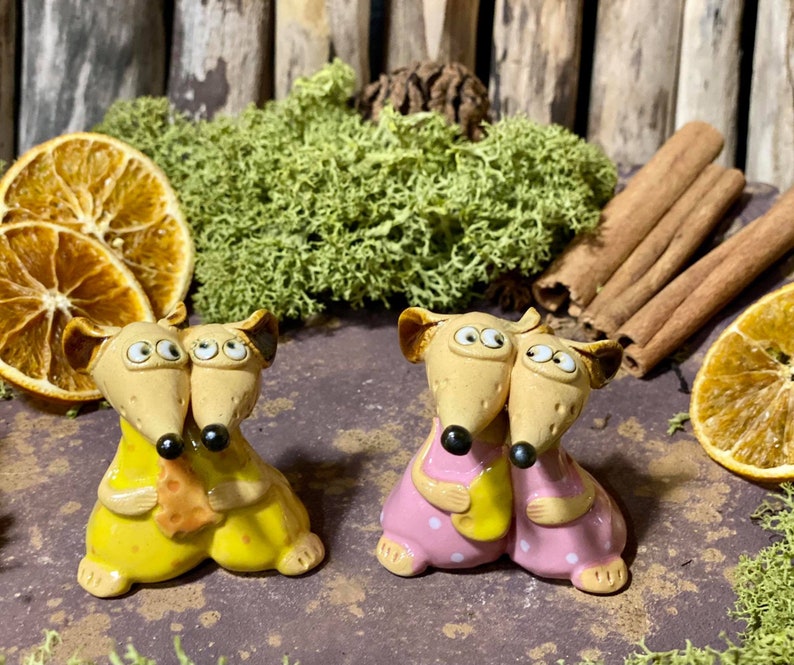 Ceramic Mouse Pair.handmade Ceramic Animals.miniature Mouse - Etsy