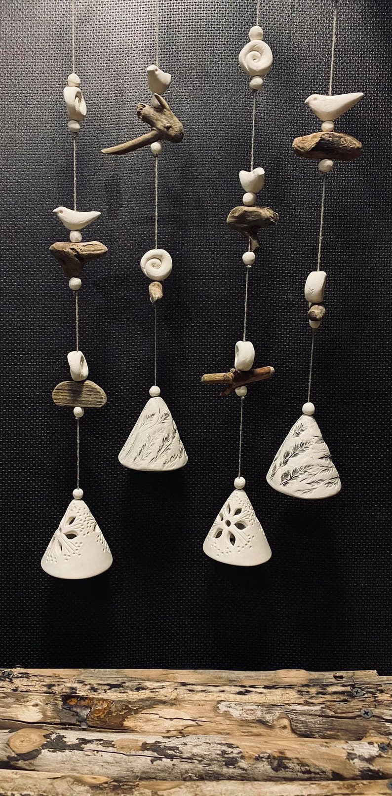 Lovely Handmade Ceramic Bells of White Clay. Room and Garden - Etsy