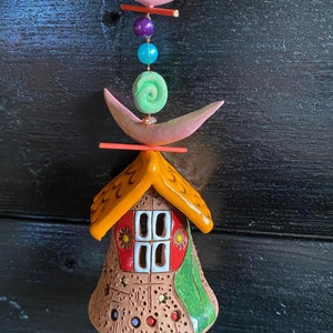 Ceramic House Bells Handmade . Room and Garden Decor.handmade.unique ...