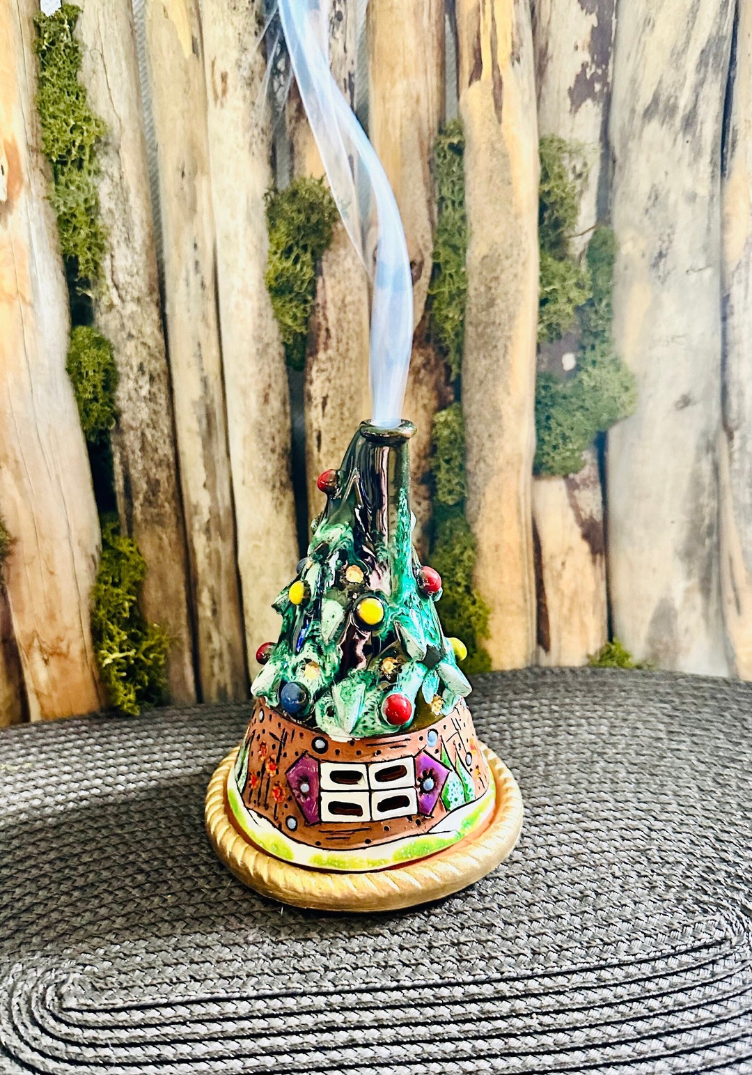 Christmas Tree Incense Holder.christmas Decor Ceramic Handmade Incense ...