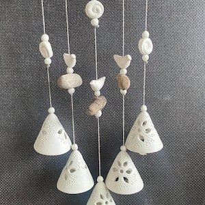 Handmade Ceramic Bells..composition of 5 Floral Pressed Bells - Etsy