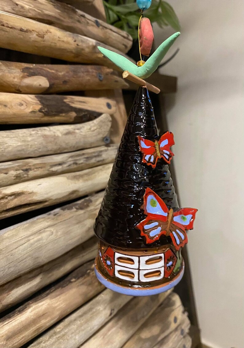 Ceramic House Hanging Bells . Room and Garden | Etsy