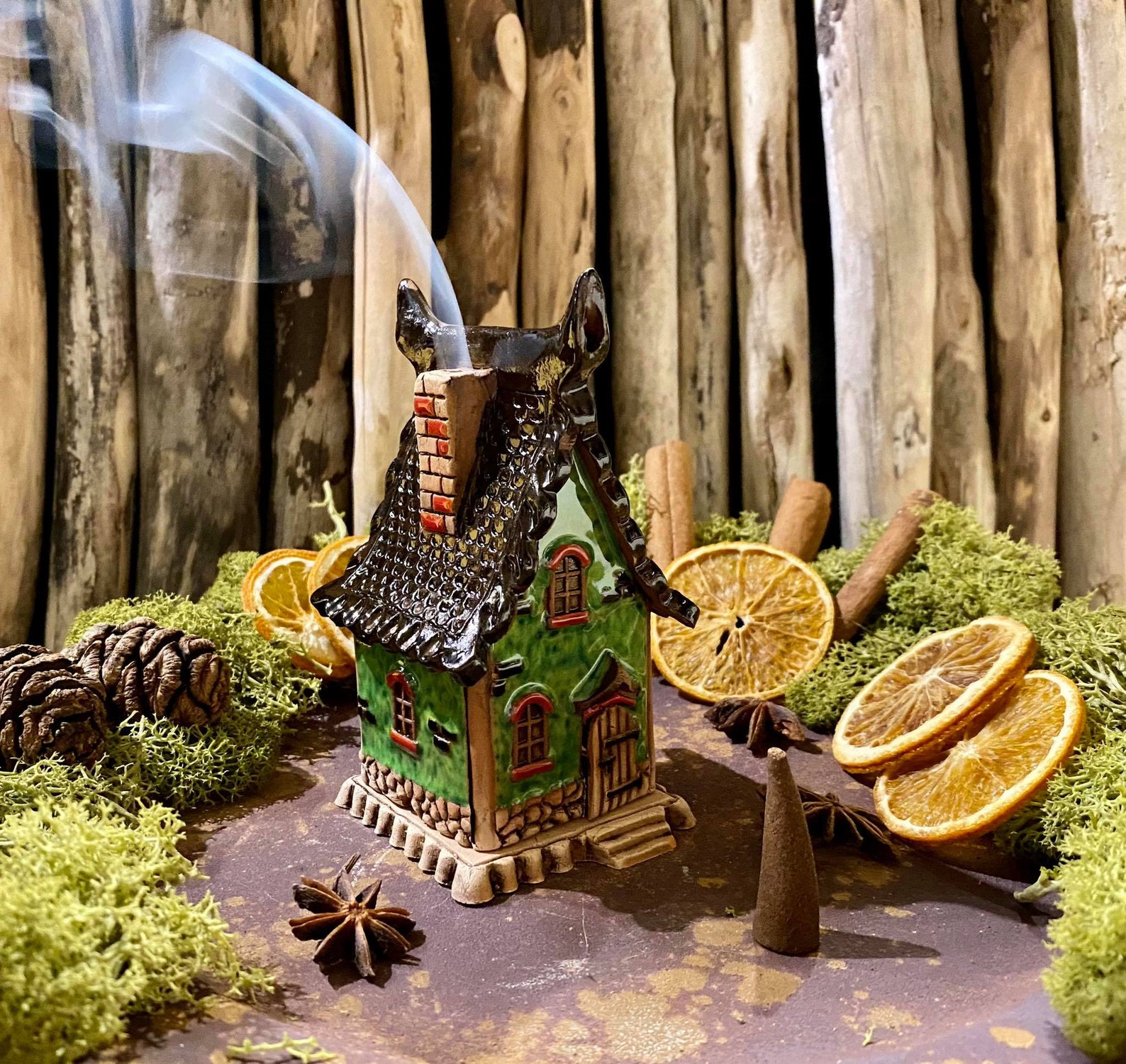 Ceramic Incense House.ceramic Handmade Incense Holders Incense - Etsy