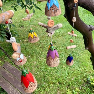 Ceramic Hanging Bells . Room and Garden Decor.handmade.unique Wind ...