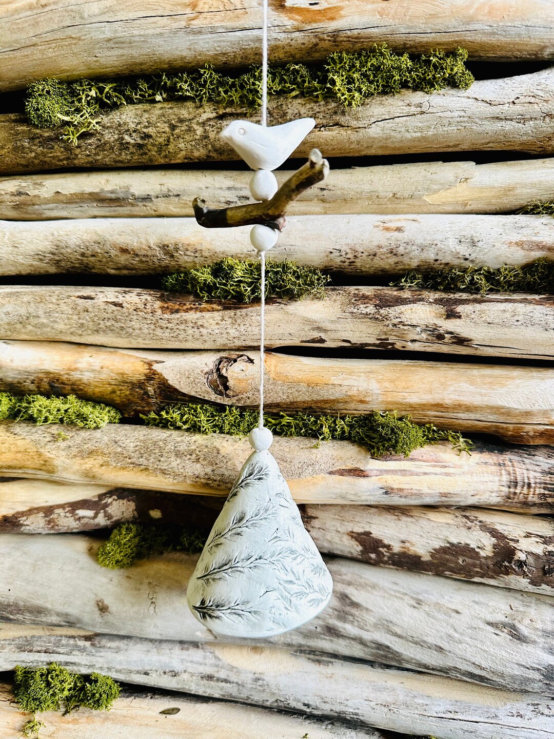 Unique Handmade Ceramic Bells of White Clay. Room and Garden Decor ...