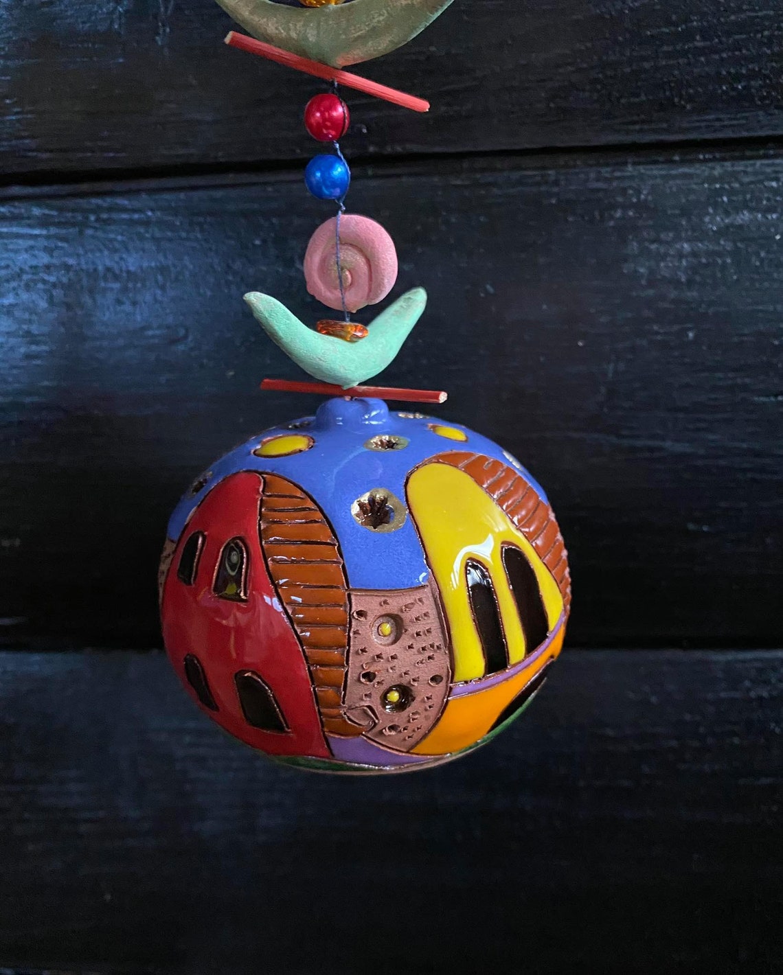 Ceramic Bells Wall Hangingcat in the City.unique | Etsy