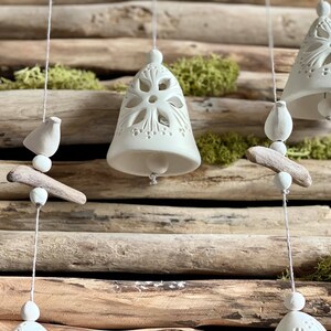 Unique Handmade Ceramic bells of white clay. Room and Garden | Etsy