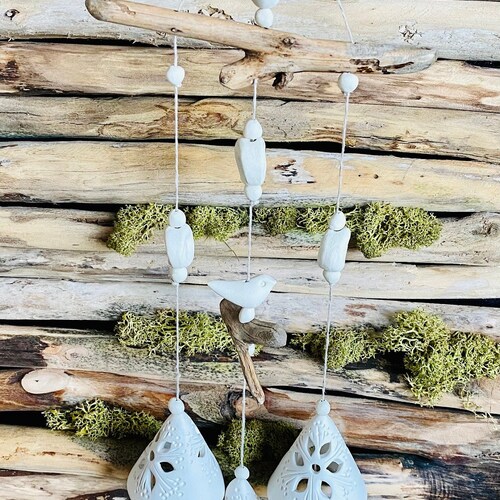 Handmade Ceramic Bells..composition of 5 Floral Pressed Bells - Etsy