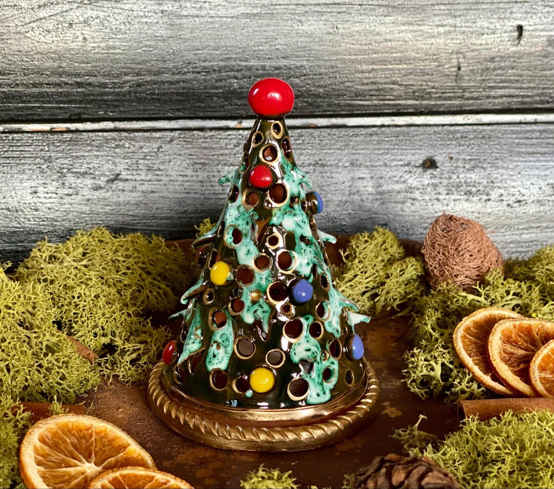 Christmas Tree Ceramic Handmade Candle Holders Table Decor.handmade ...
