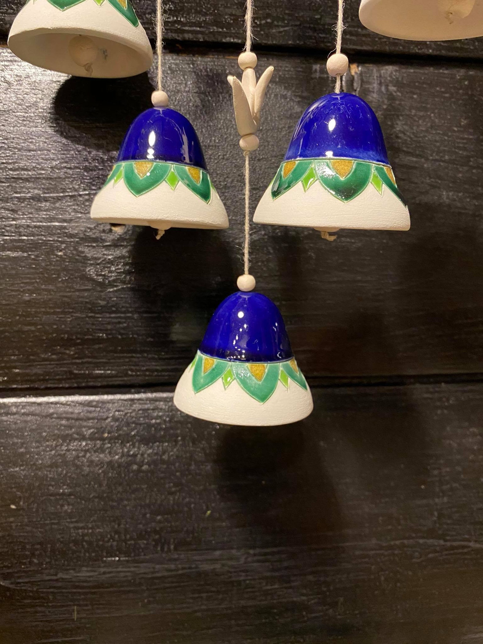 Handmade Ceramic Wind Chimes.composition of 5 Bells With | Etsy