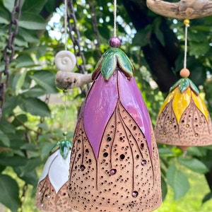 Ceramic Hanging Bells . Room and Garden Decor.handmade.unique Wind ...