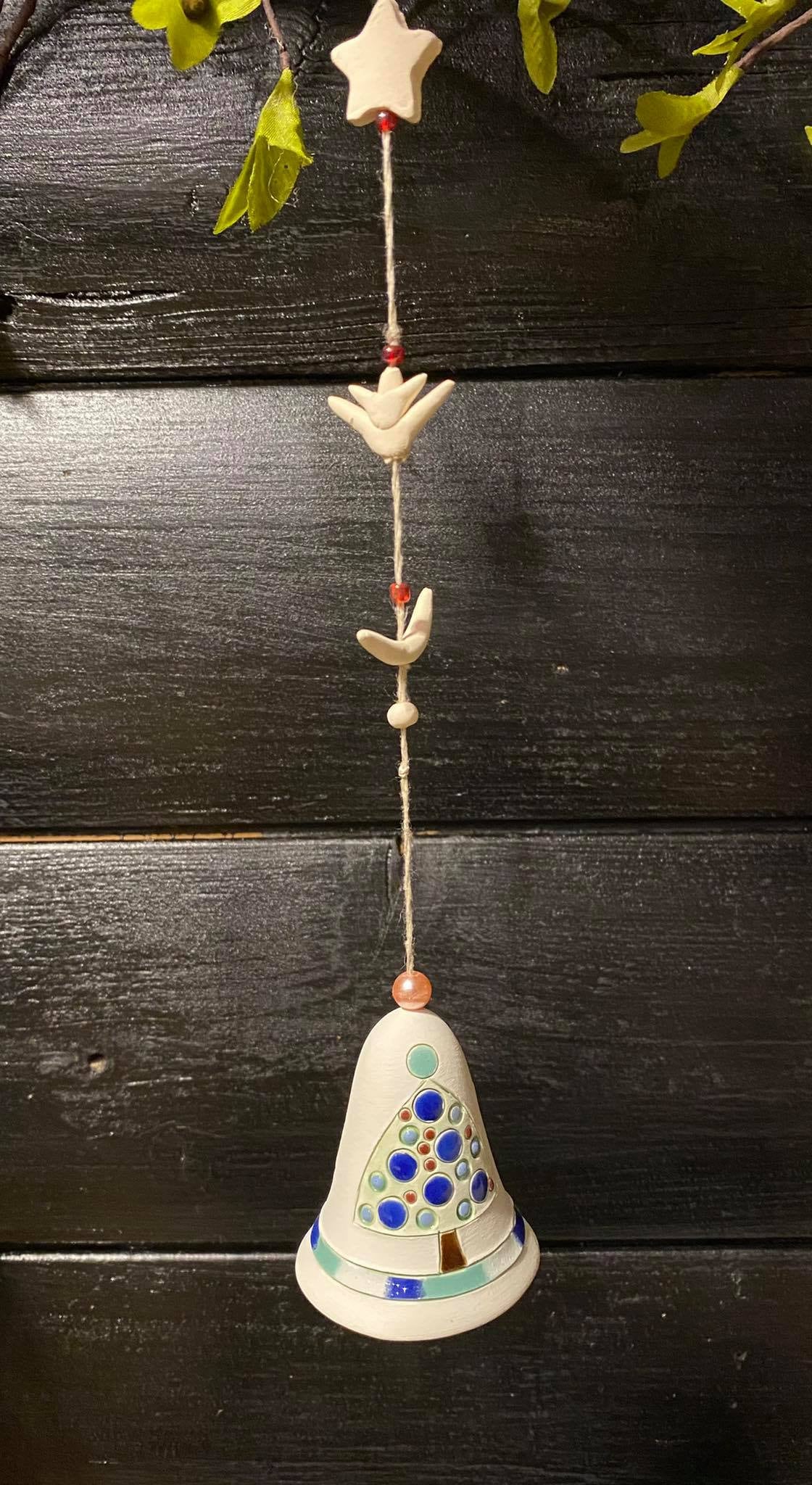Unique Handmade Ceramic bells of white clay. Room and Garden | Etsy