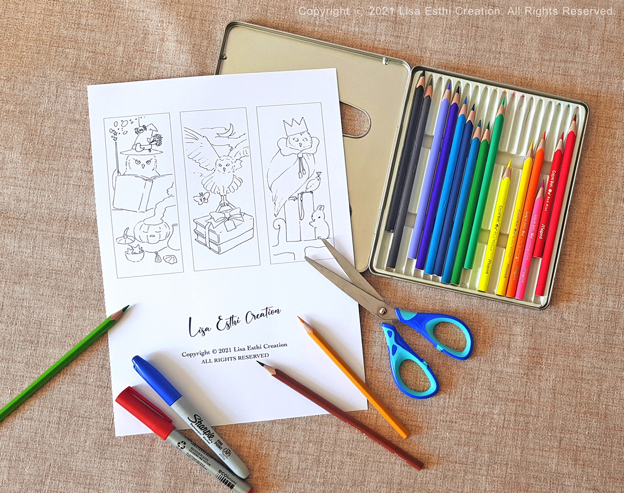 Printable Coloring Bookmark Set, 3 Owl Bookmarks, Book Lover Owls ...