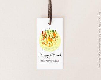 BEST VALUE Printable Diwali Gift Tag Instant Download Happy - Etsy