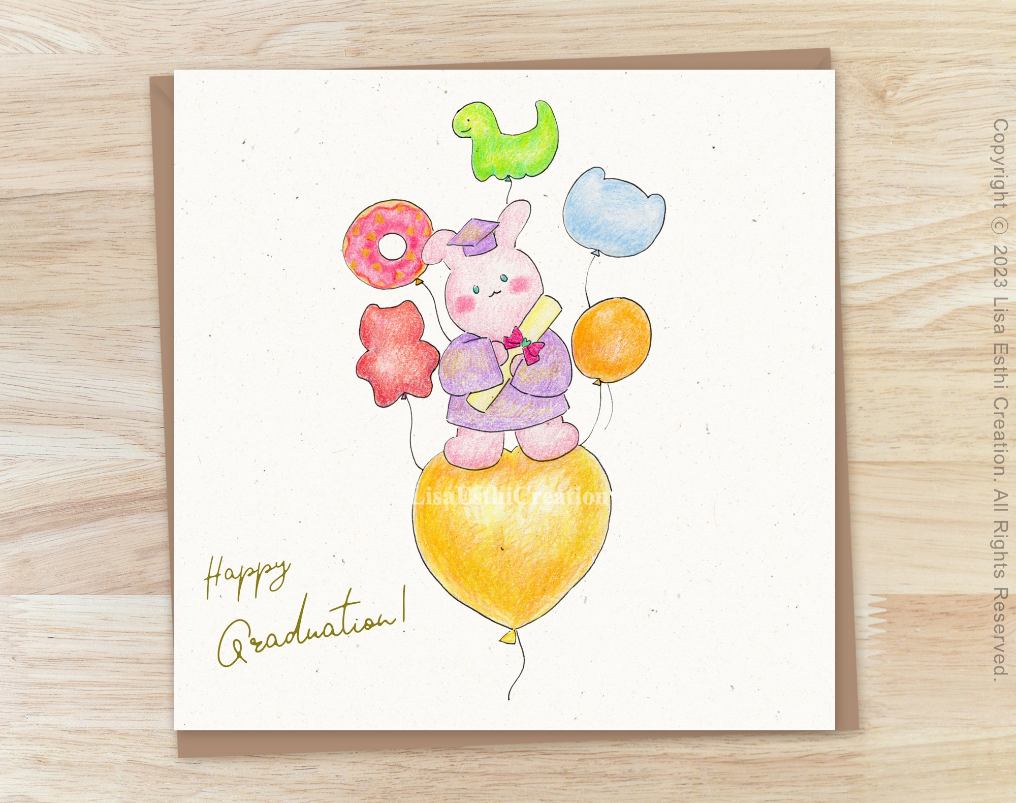 Printable Rabbit Graduation Card, Happy Graduation Card, Kindergarten ...