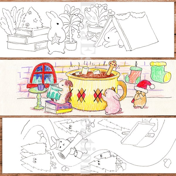 Printable Bookmark Set, Korean Traditional Fish Wind Chime Book Mark ...