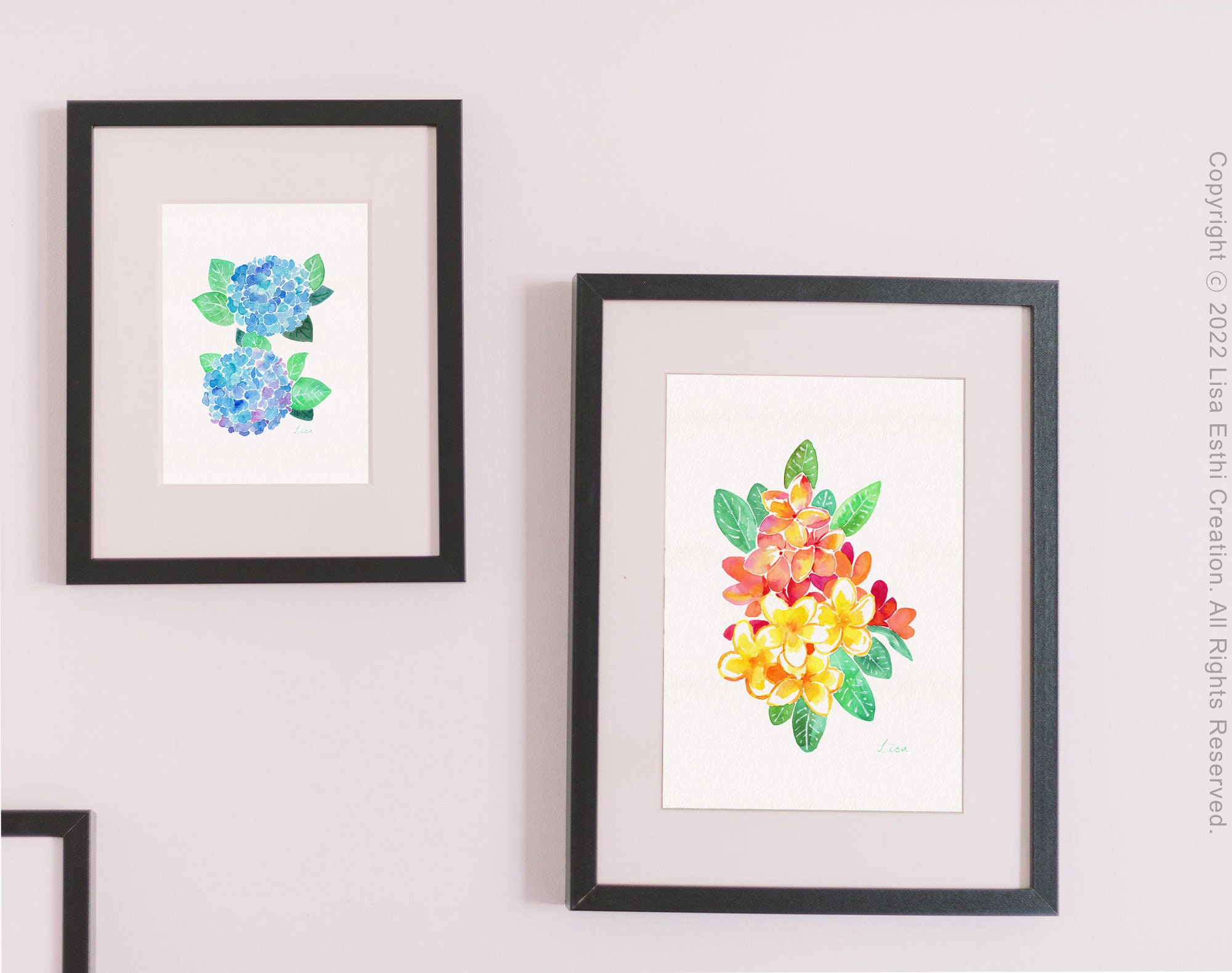 Printable Frangipani Wall Art, Watercolor Plumeria Print, Botanical Art ...