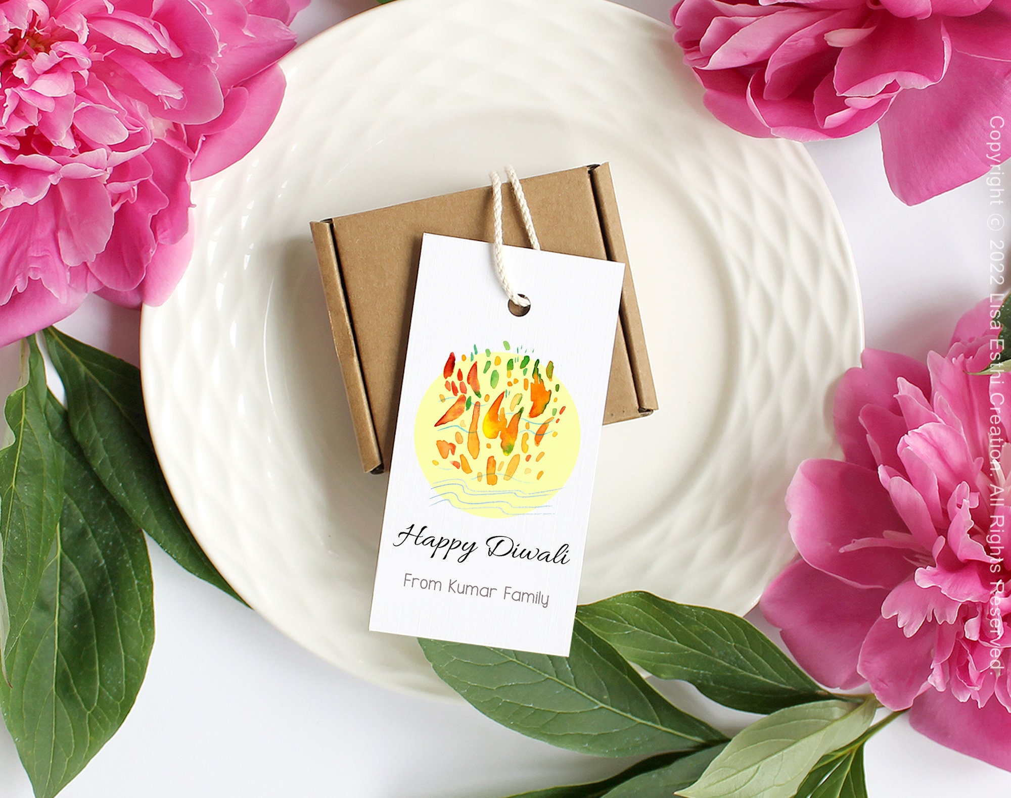 EDITABLE Printable Diwali Gift Tags on CORJL, Indian Festival of Lights ...