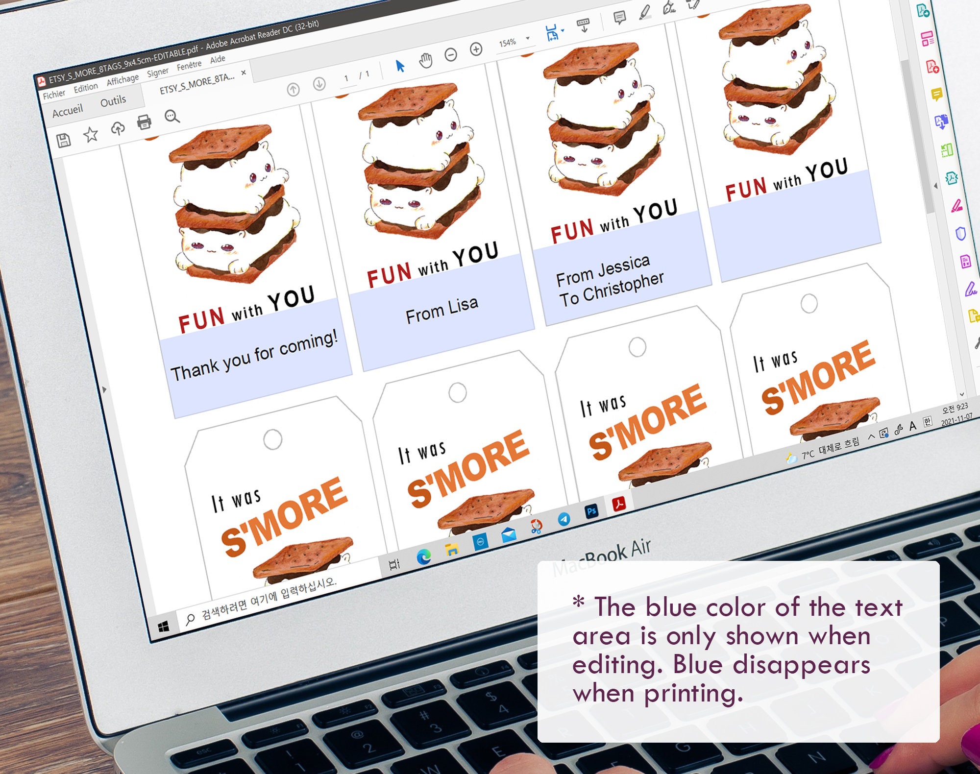 EDITABLE Printable Smores Favor Tags, Digital Bonfire Goody Bag Tags ...