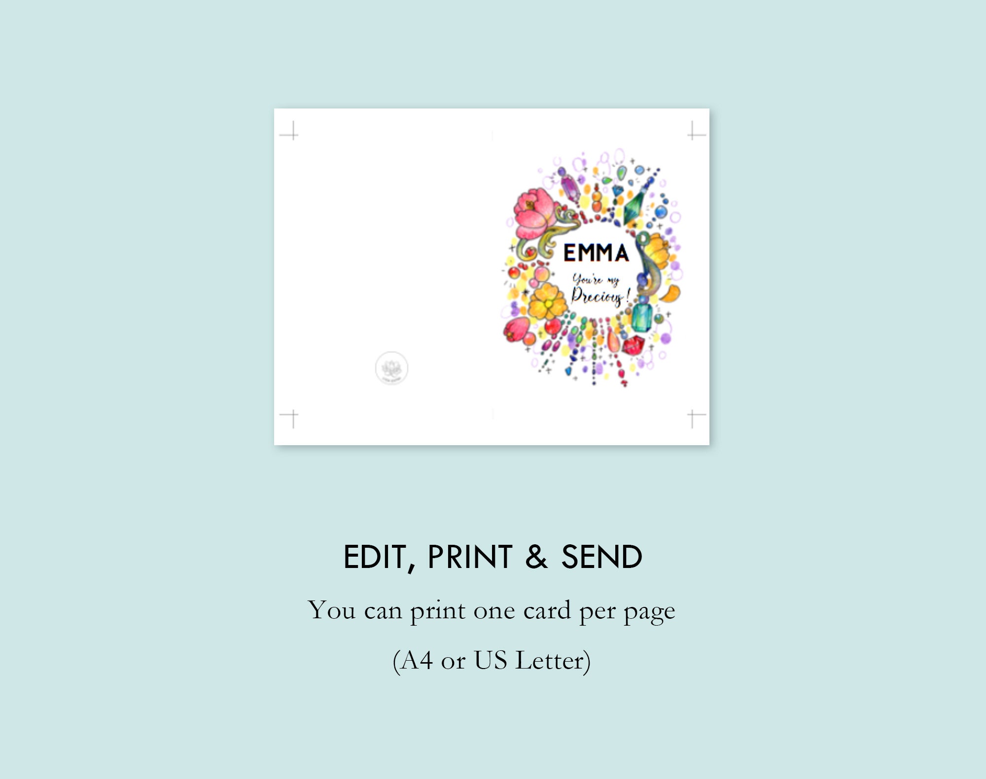 PRINTABLE Editable Card, Custom Congratulation Card, You're My Precious ...