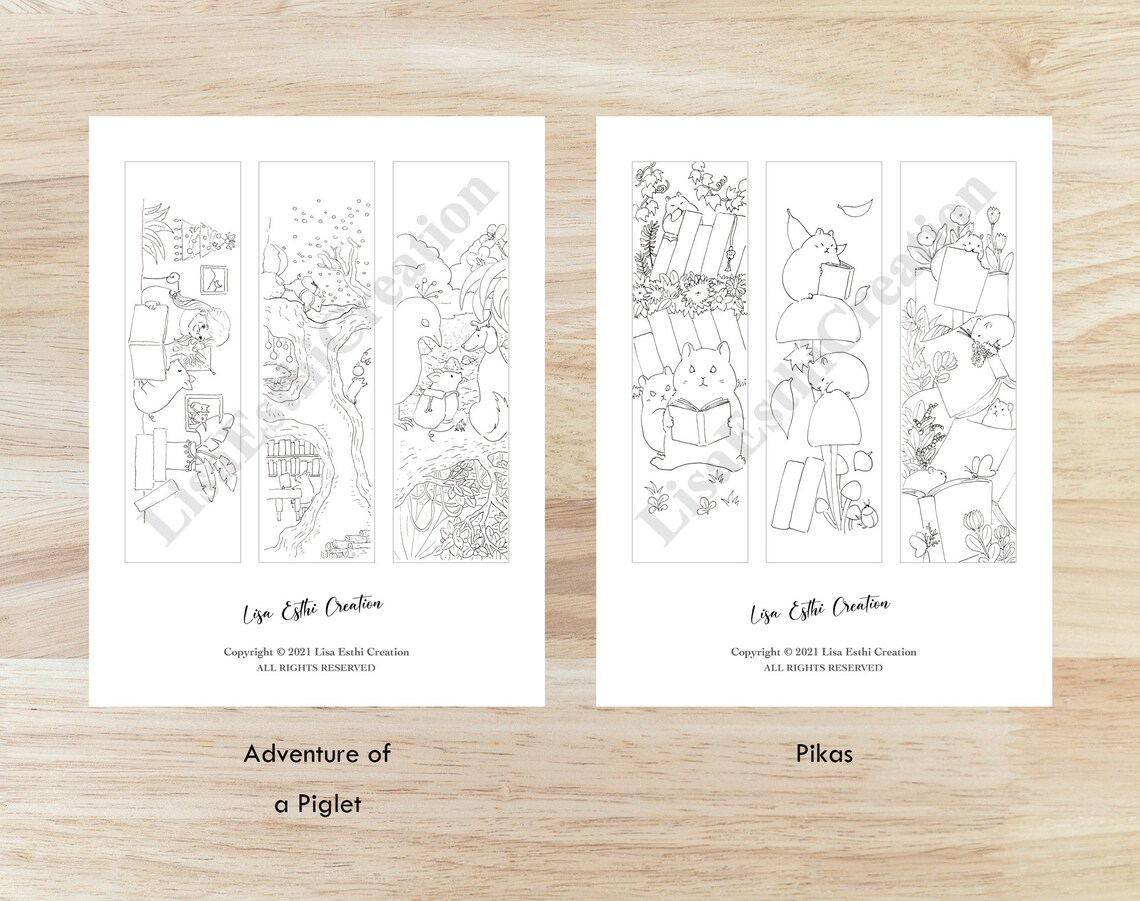 Printable Coloring Bookmark Set 30 Animal Bookmark Bundle - Etsy