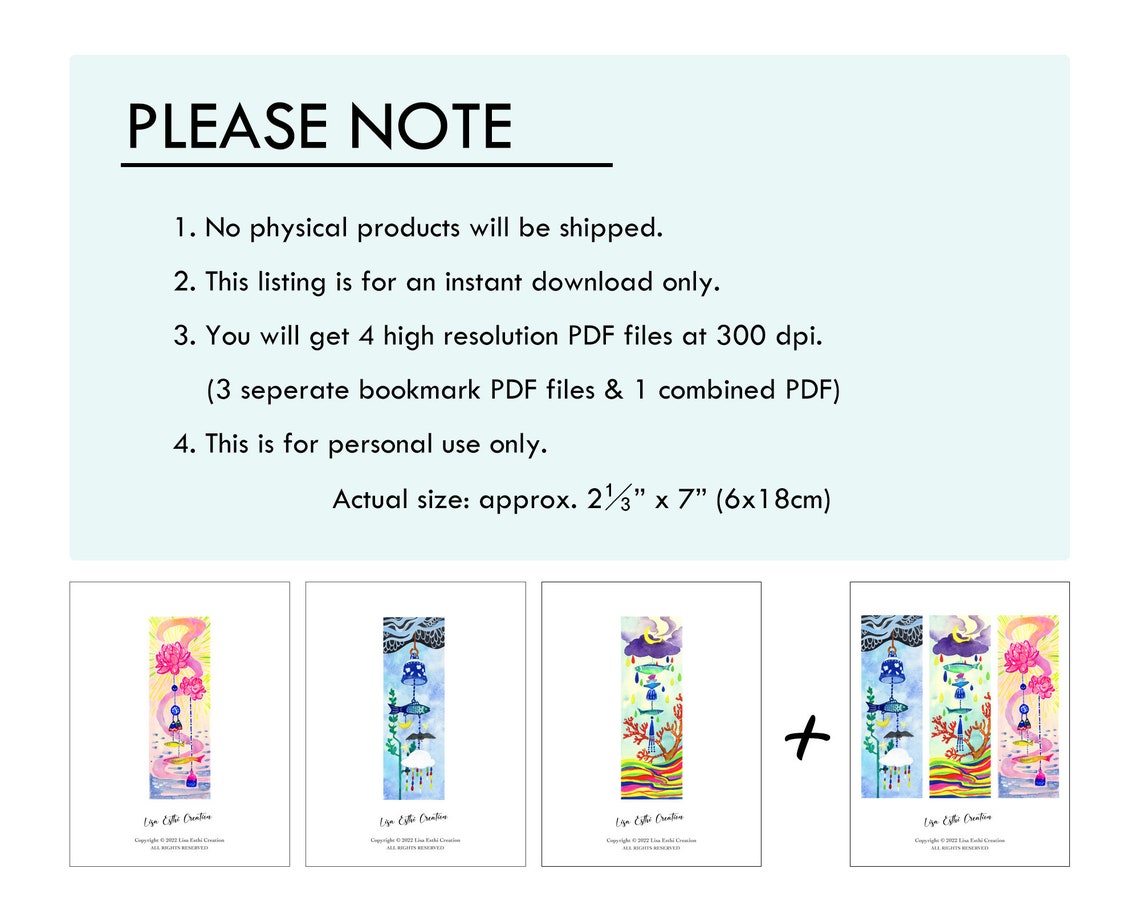 Printable Bookmark Set Korean Traditional Fish Wind Chime - Etsy