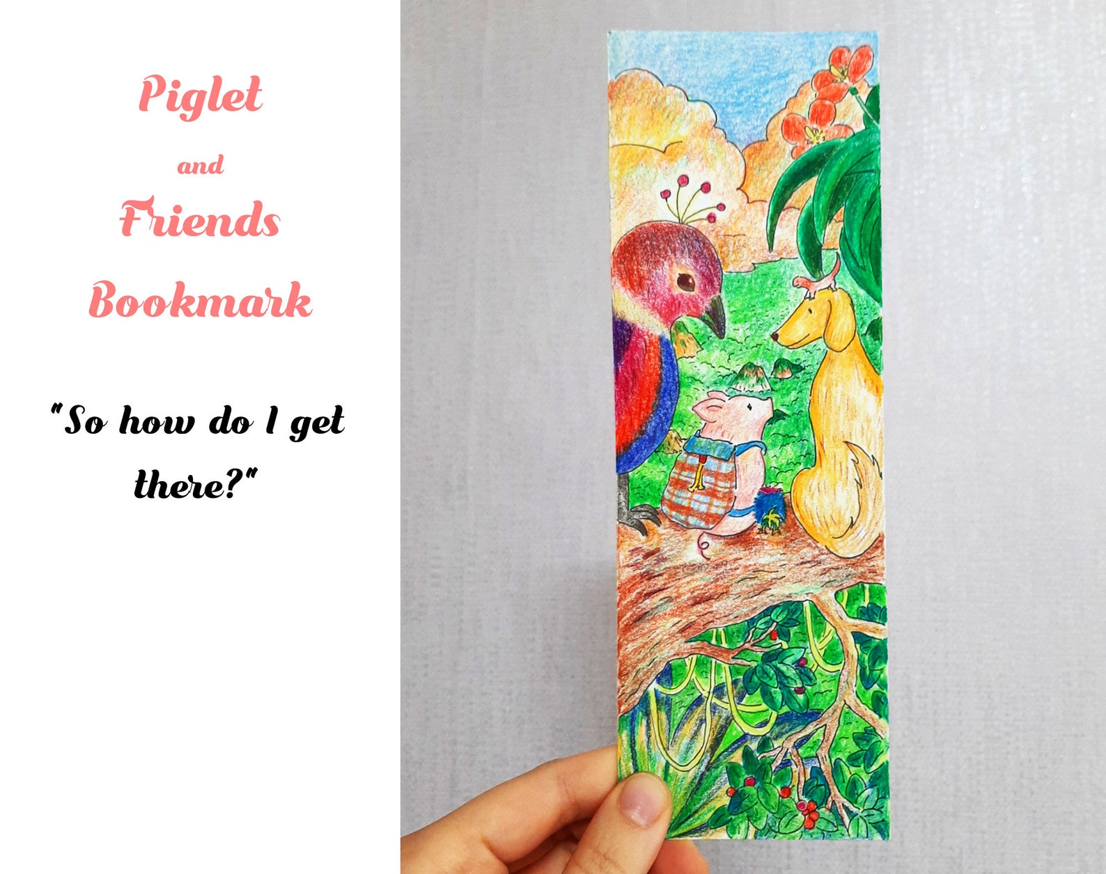 Printable Animal Bookmark, Piglet Bookmark, the Little Pig's Adventure ...