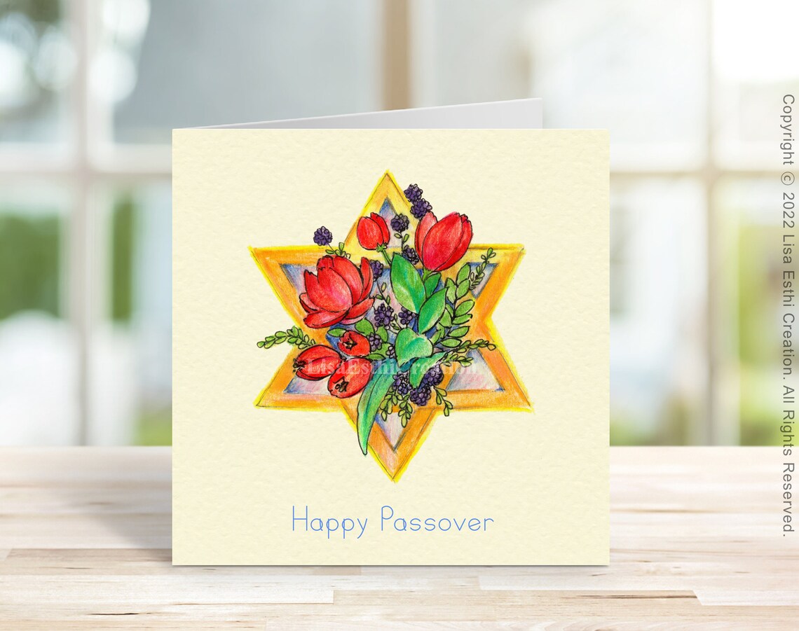 Printable Passover Card, Happy Passover Card, Pesach Card, Pessach ...