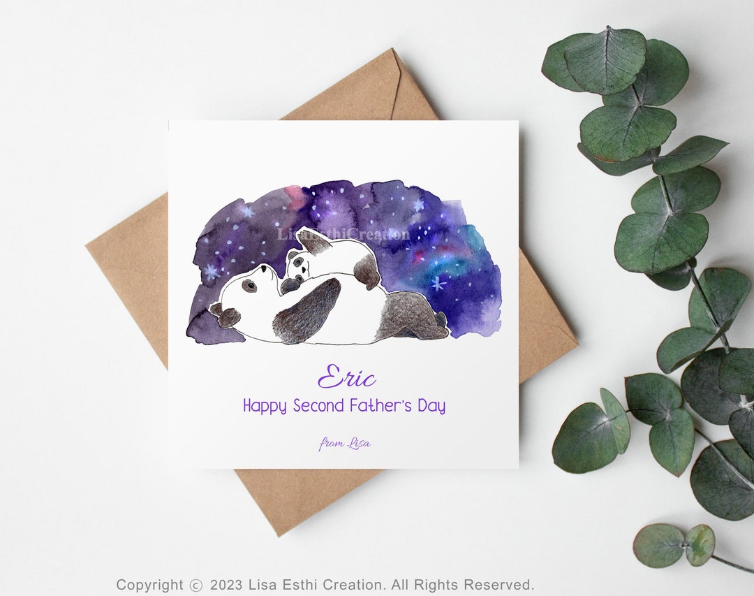 Printable Panda Father's Day Card From Wife, Editable Card, Animal Dad ...