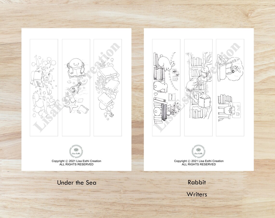 Printable Coloring Bookmark Set 30 Animal Bookmark Bundle - Etsy